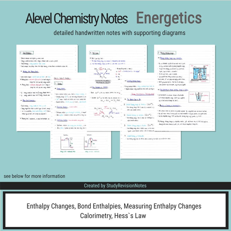 Chemistry Notes: Energetics - A* Student - Etsy