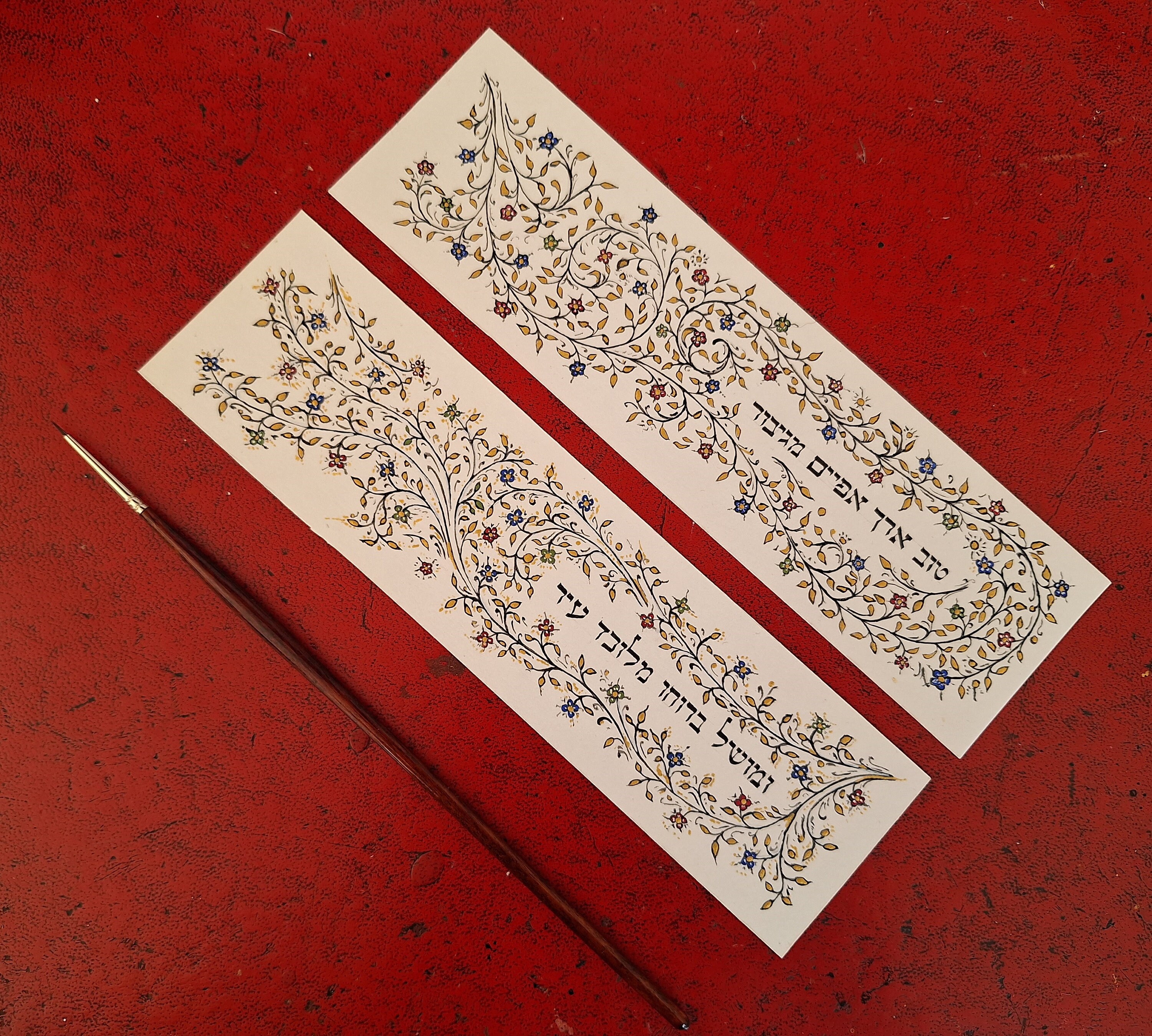 Handmade Calligraphy Bookmarks | Set of 2 Gouache Bookmarks | Proverbs ...