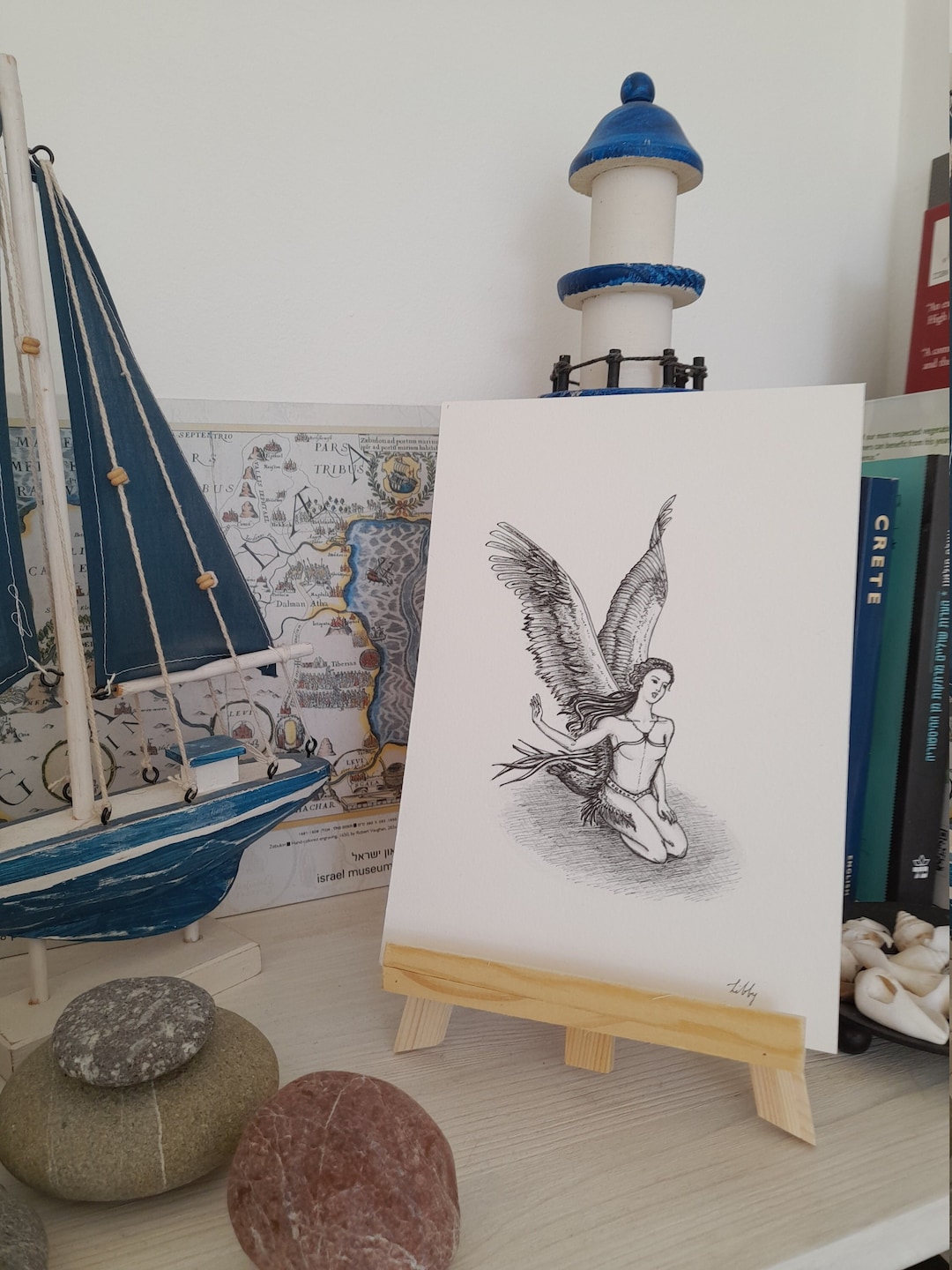 Siren Ink Drawing: Original Handmade Art - Etsy