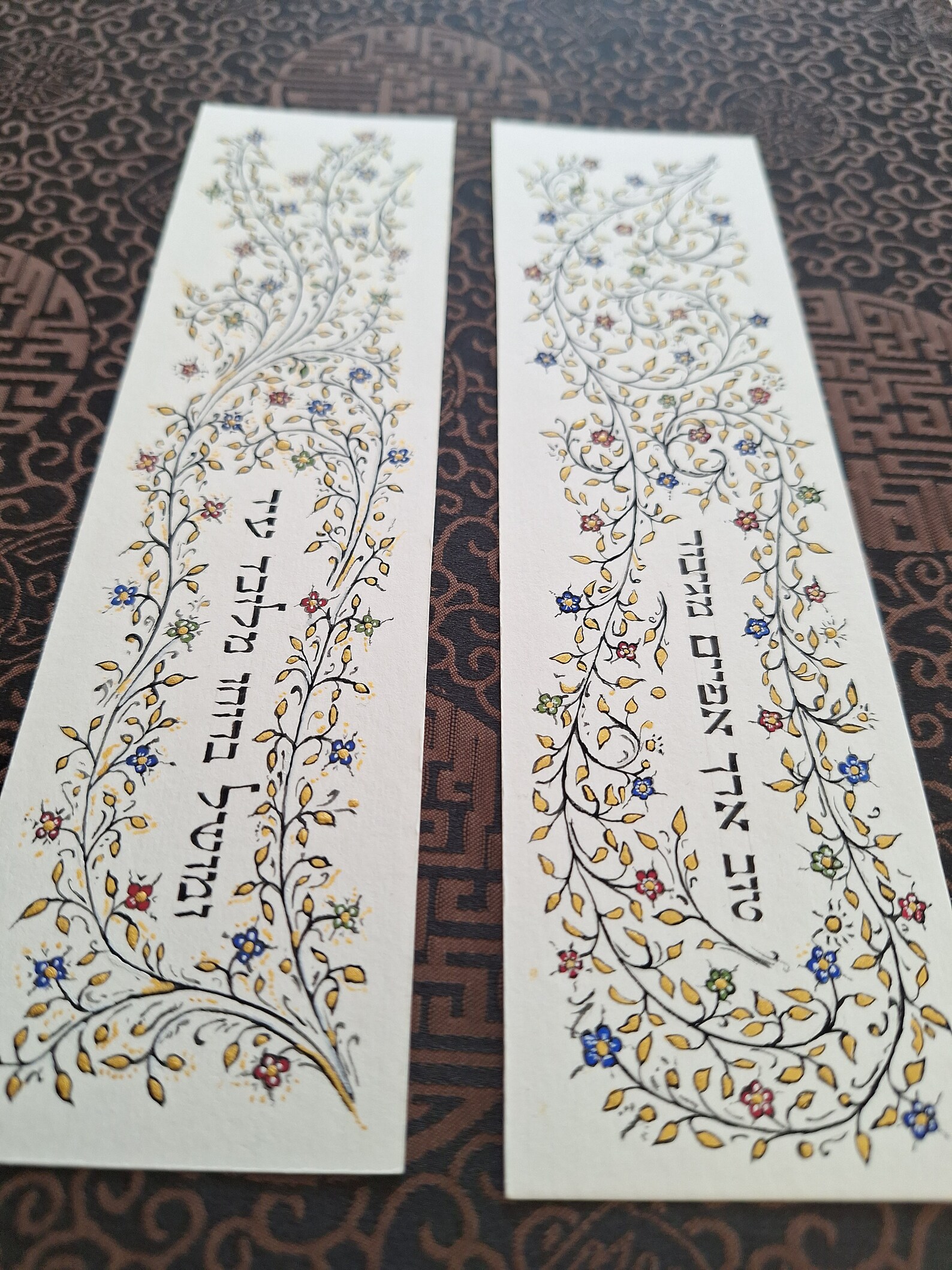 Handmade Calligraphy Bookmarks | Set of 2 Gouache Bookmarks | Proverbs ...