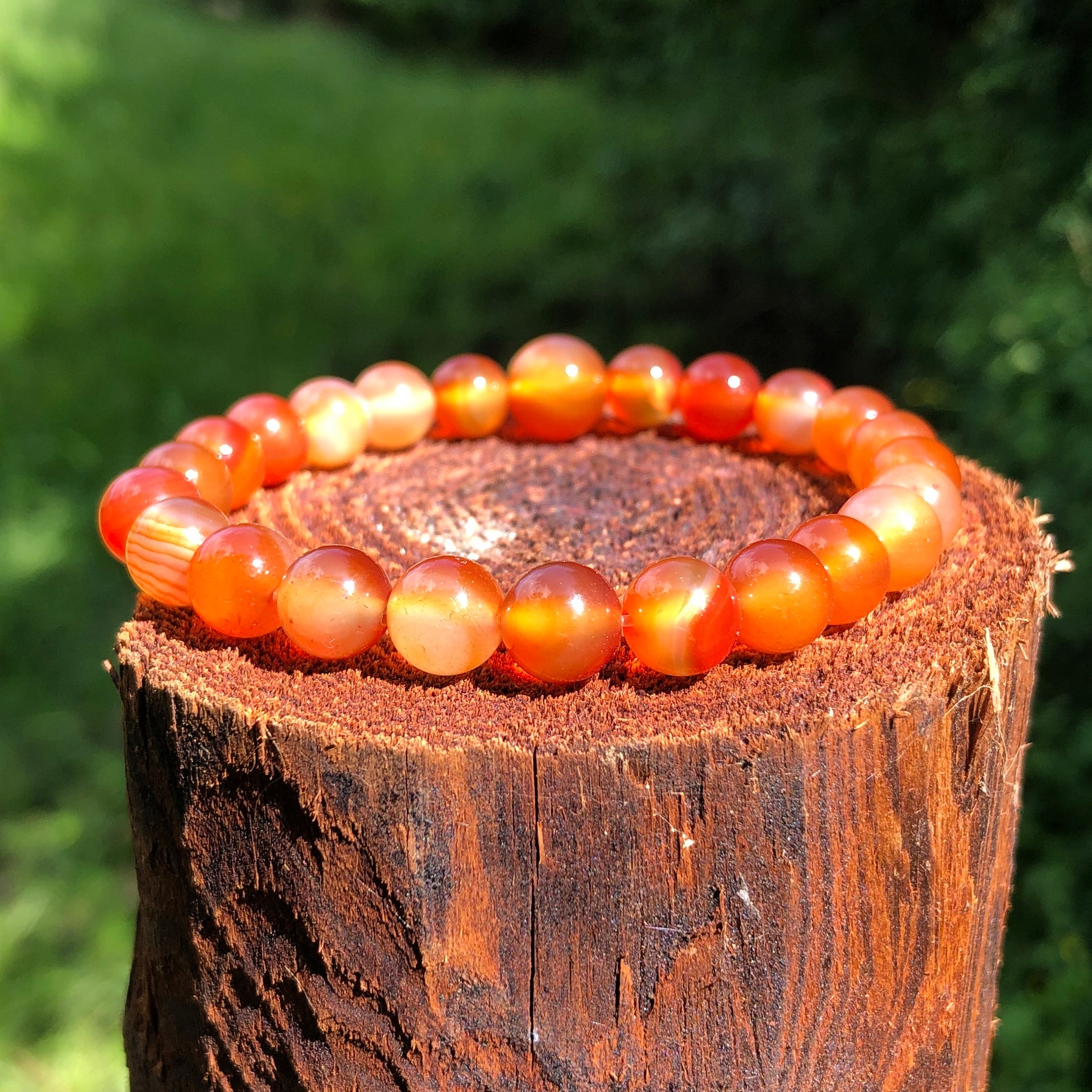 Carnelian Power Bead Bracelet - Etsy UK