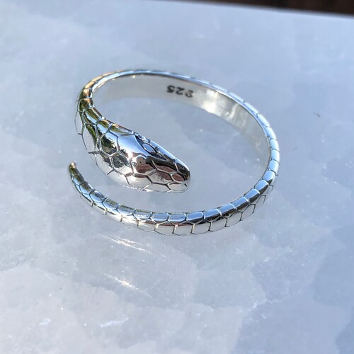 17-silver Snake Ring Mens Serpent Ring Womens - Etsy