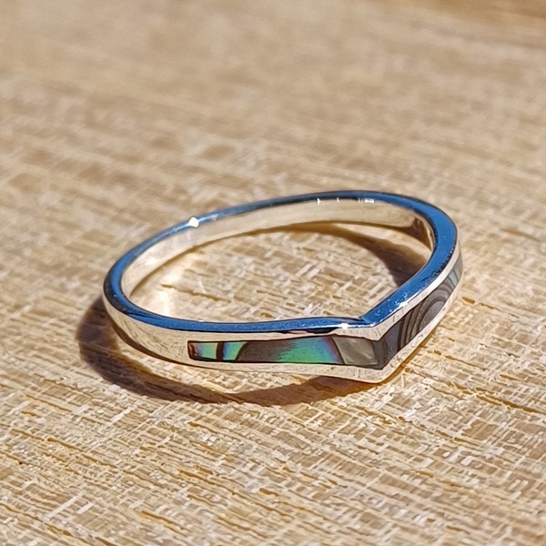Chevron Abalone Ring - Etsy