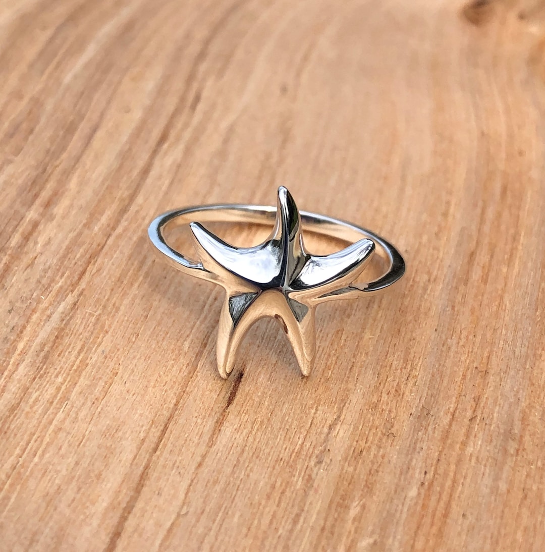 Sterling Silber Seestern Ring - Etsy.de