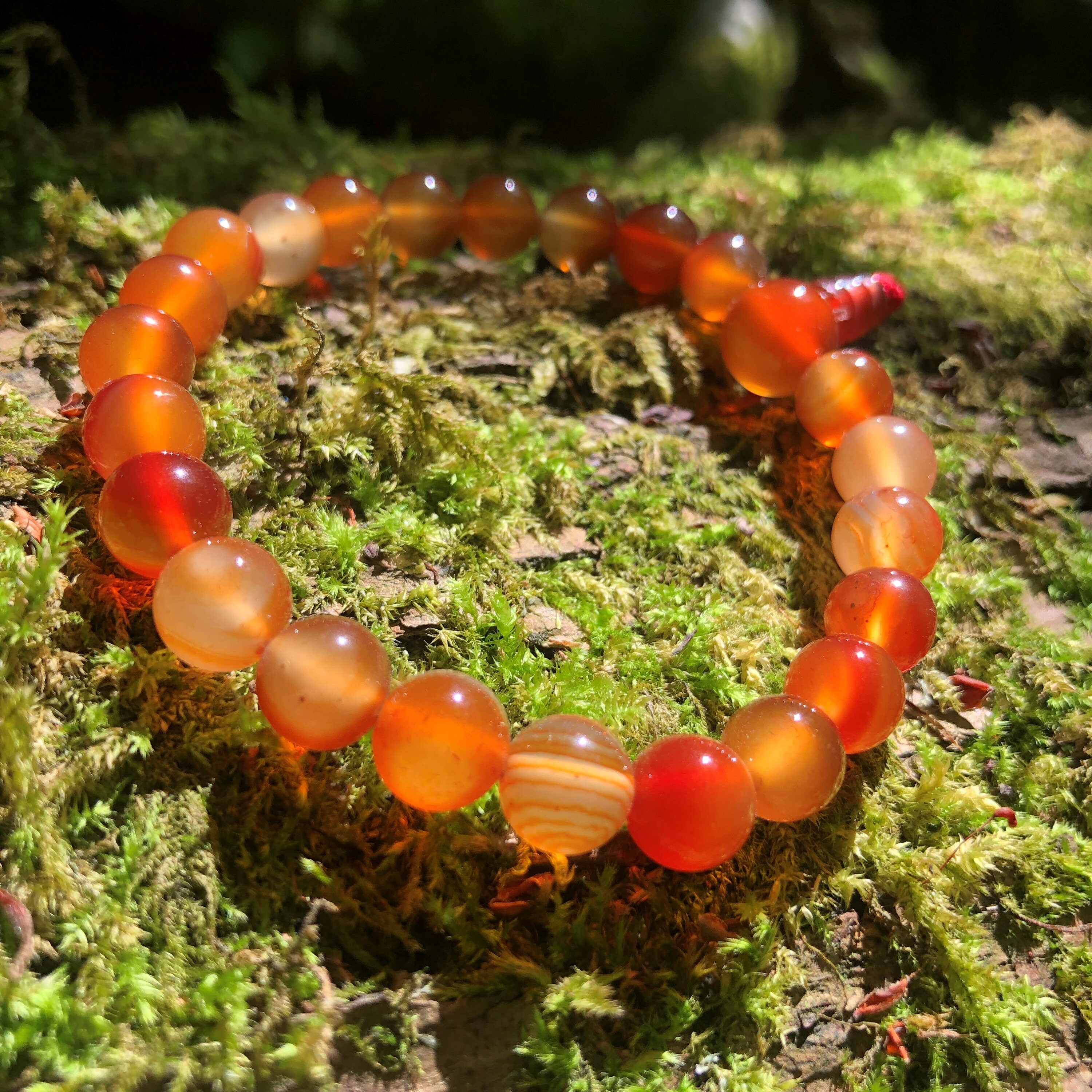 Carnelian Power Bead Bracelet - Etsy UK