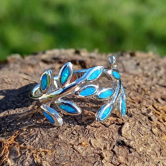 Opal leaf ring store