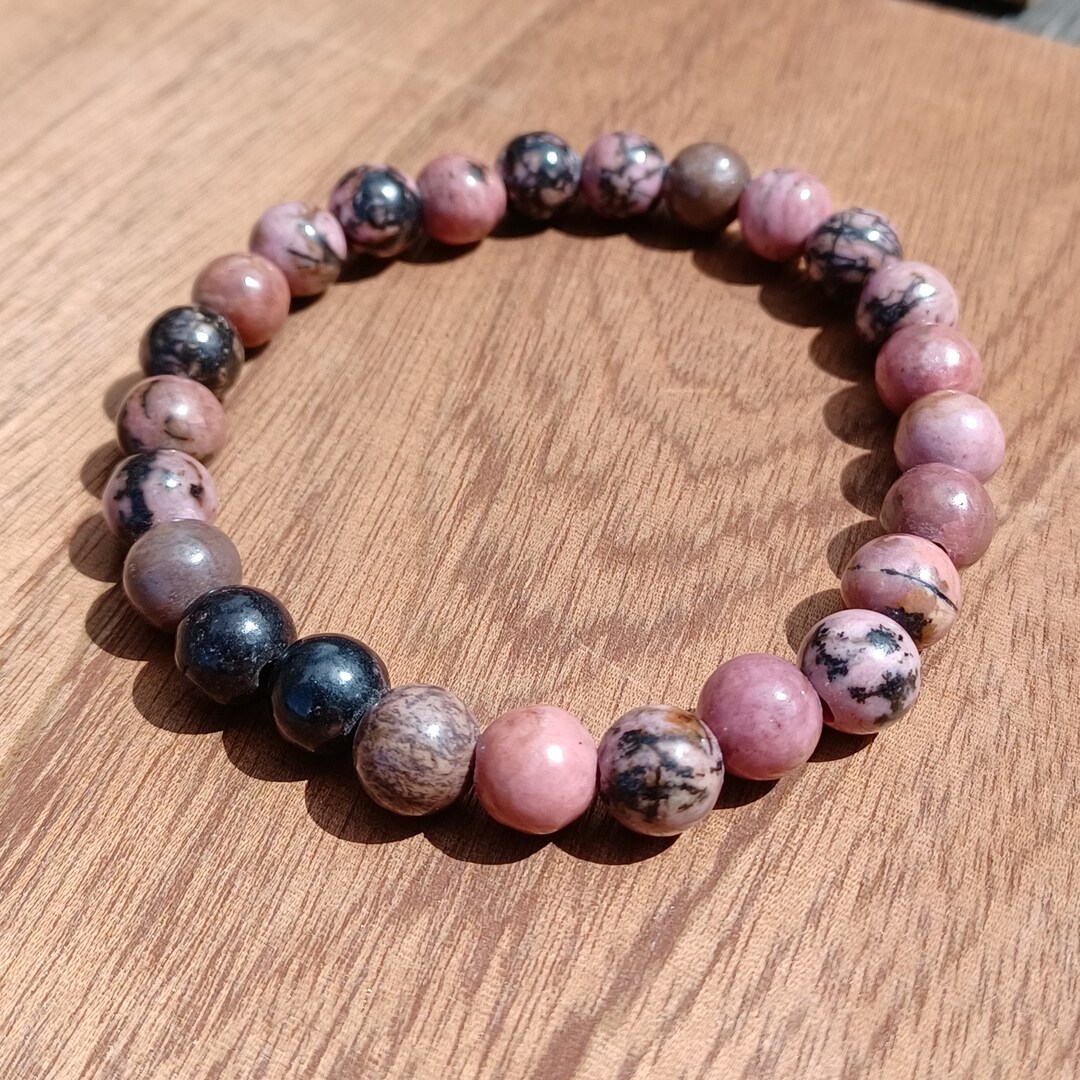 Rhodonite Power Bead Gem Stone Bracelet - Etsy