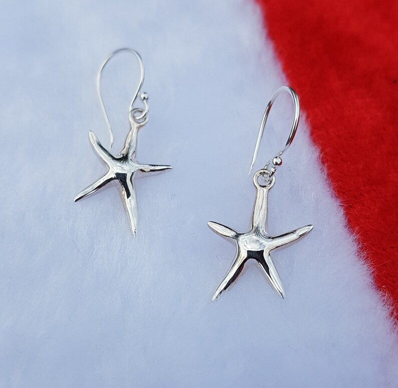 Sterling Silver Starfish Earrings - Etsy UK