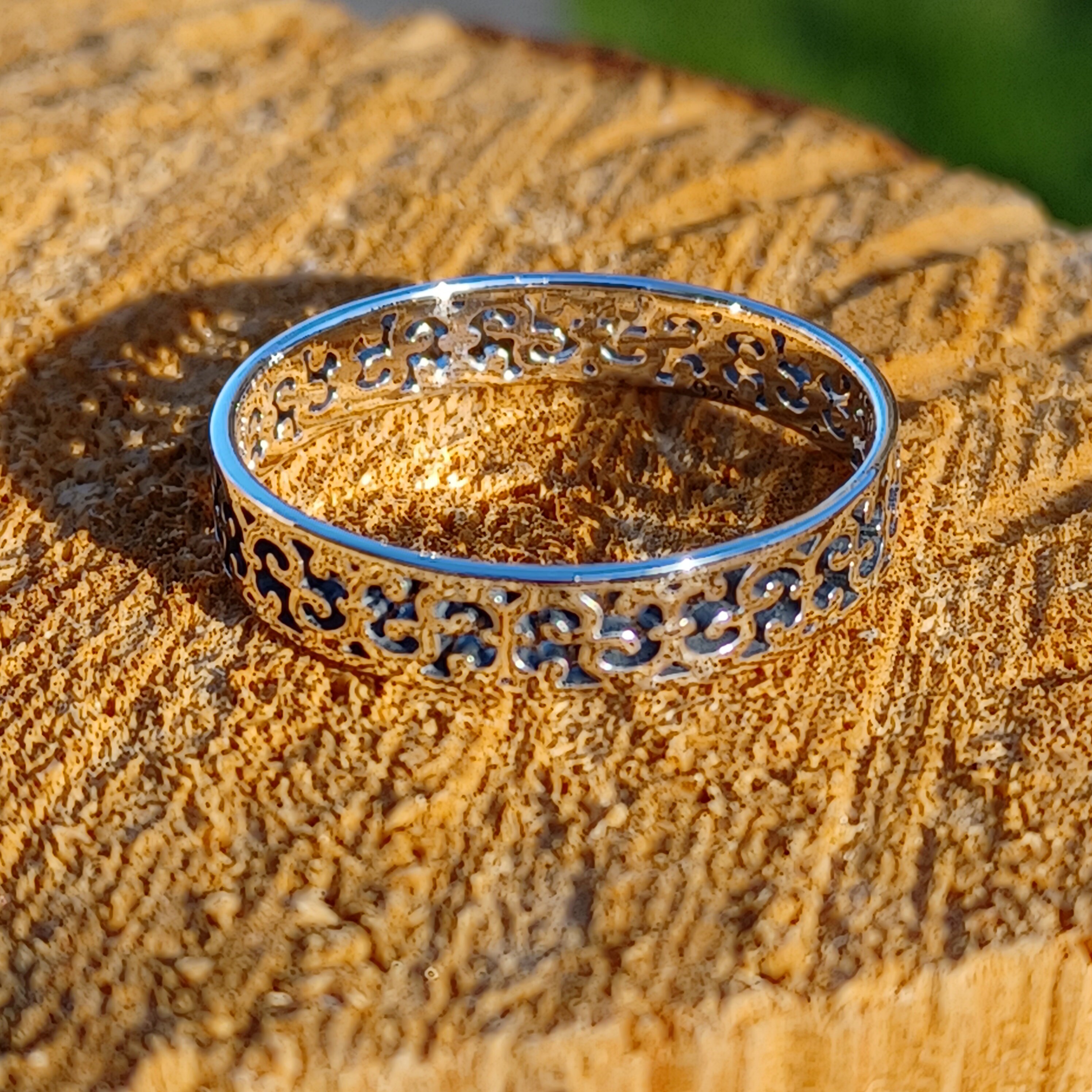Sterling Silver Filigree Lace Pattern Ring - Etsy