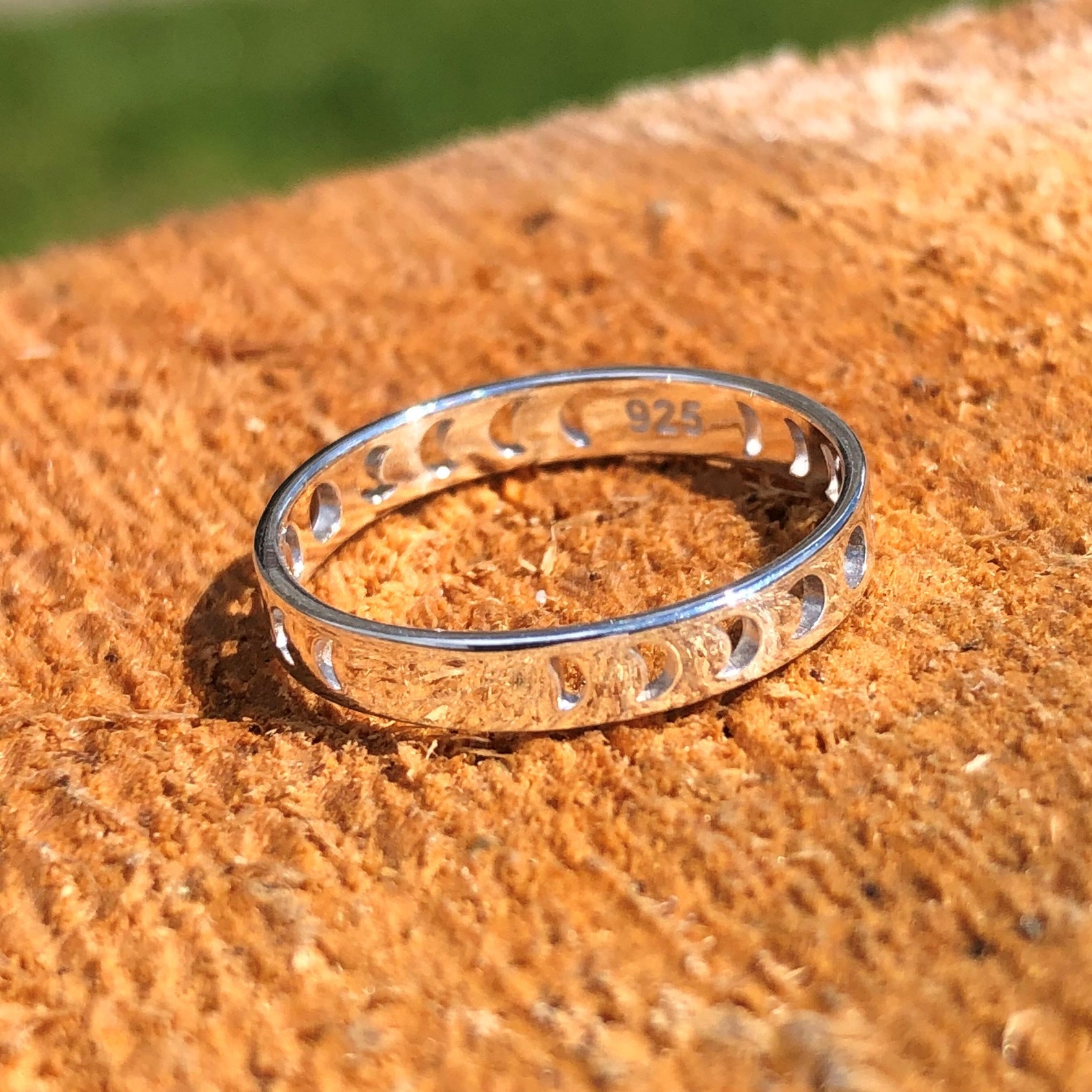 Sterling Silver Phases of the Moon Ring - Etsy