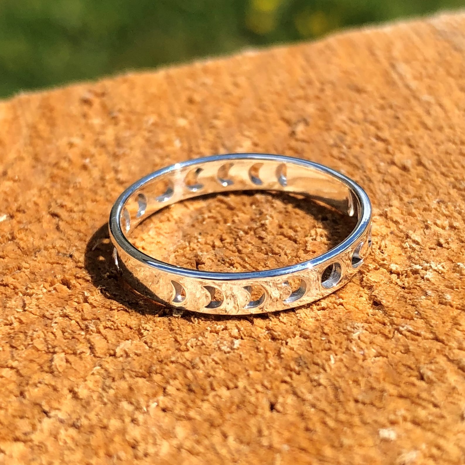 Sterling Silver Phases of the Moon Ring - Etsy