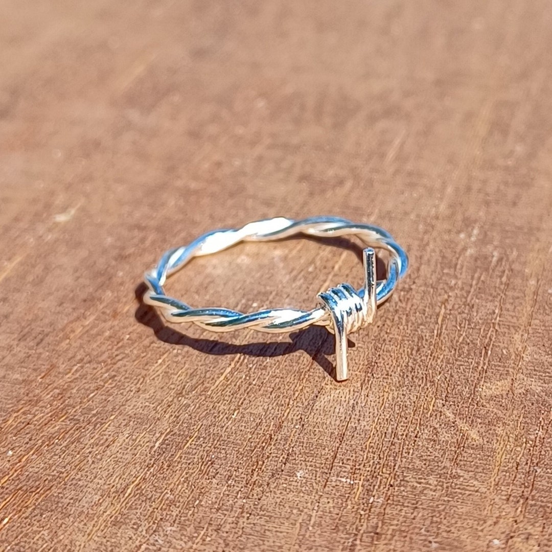 Sterling Silver Barbed Wire Ring - Etsy UK
