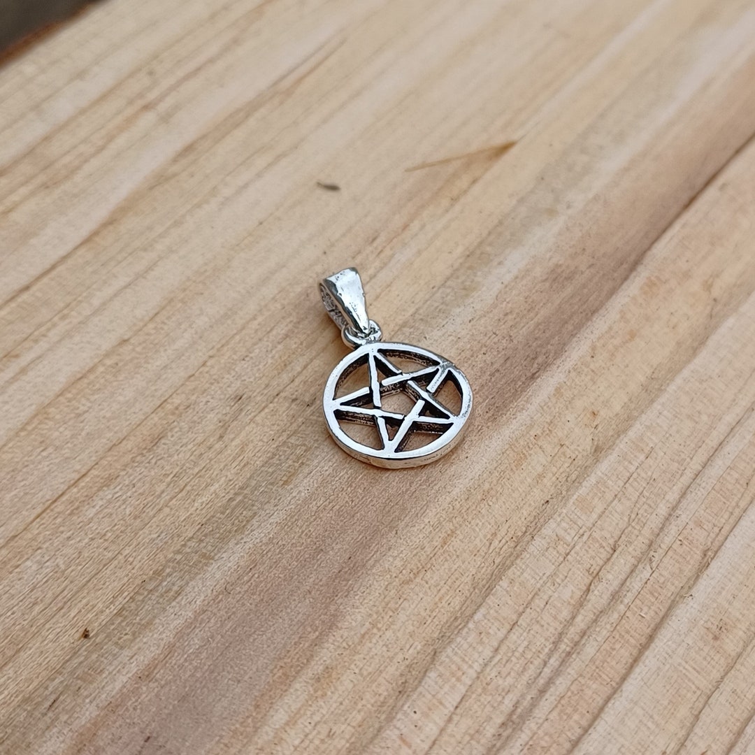 Sterling Silver Pentagram Pendant - Etsy