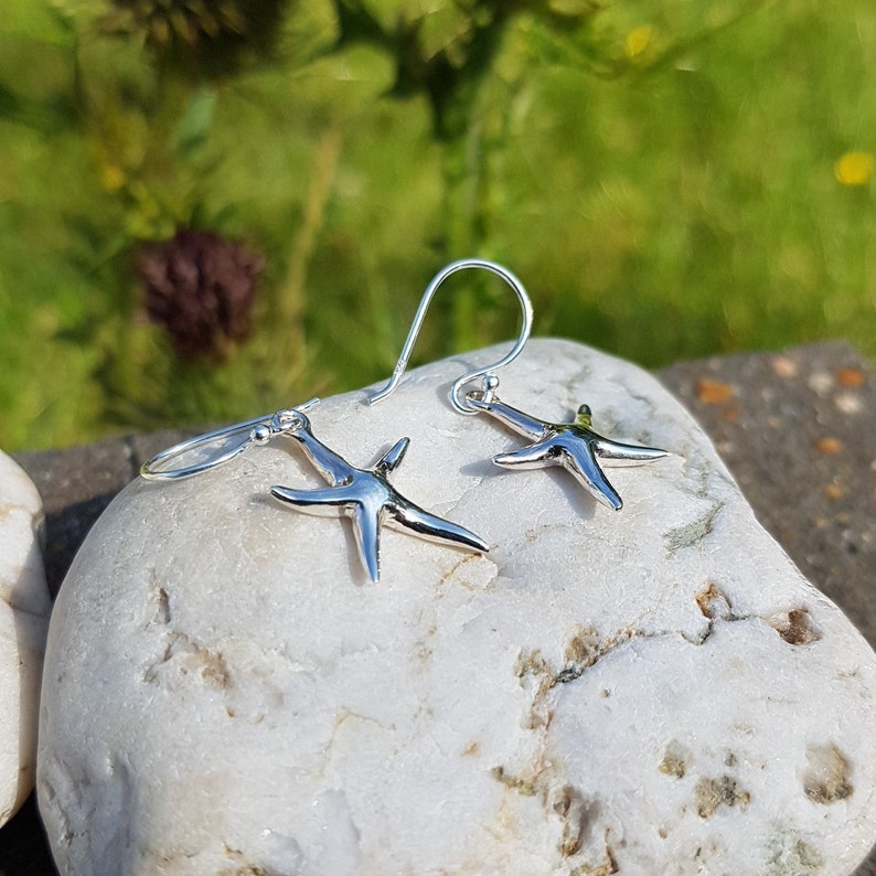 Sterling Silver Starfish Earrings - Etsy UK