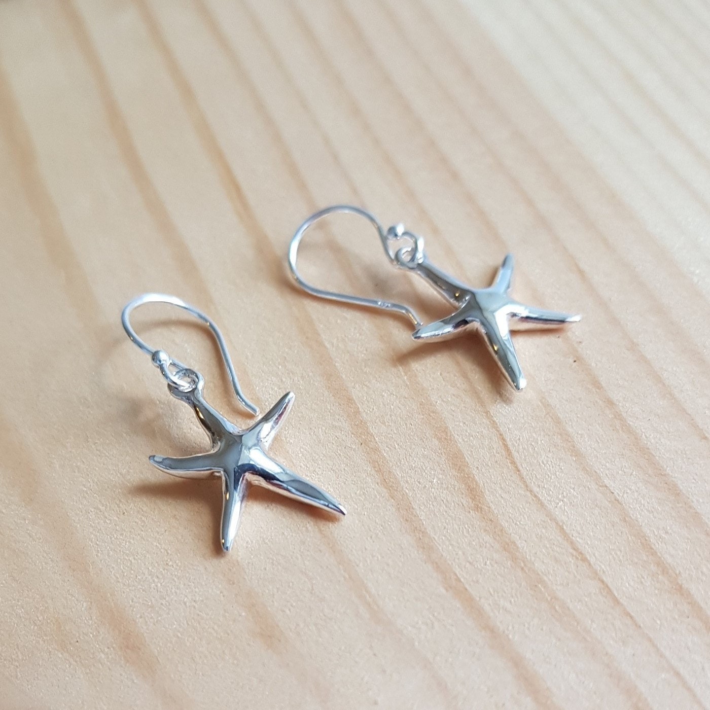 Sterling Silver Starfish Earrings - Etsy UK