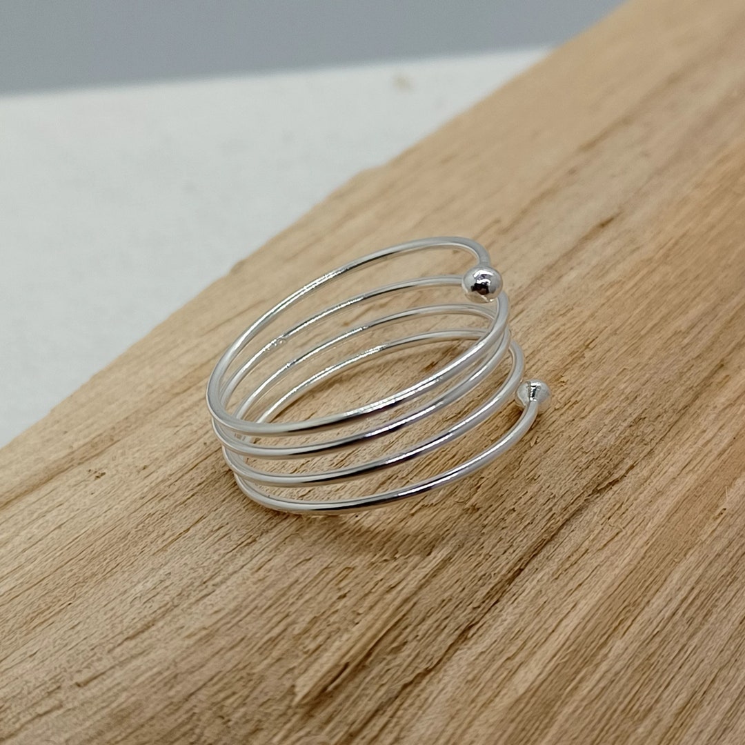 Sterling Silver Spring Coil Ring - Etsy