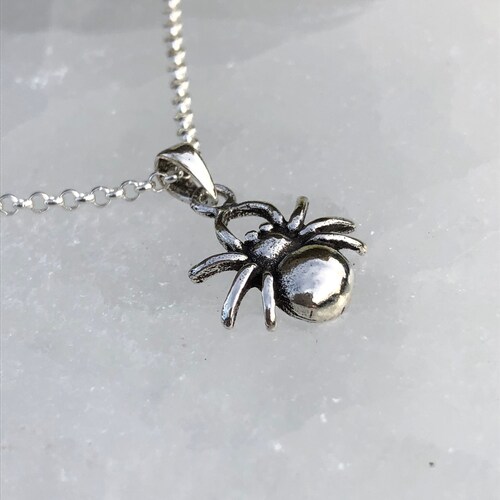 Spider Necklace Sterling Silver Whimsical Spider Jewelry - Etsy