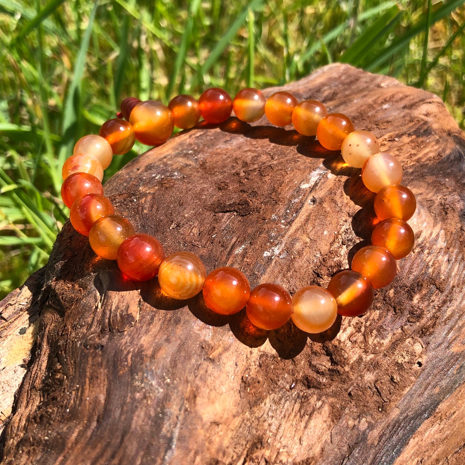 Carnelian Power Bead Bracelet - Etsy UK