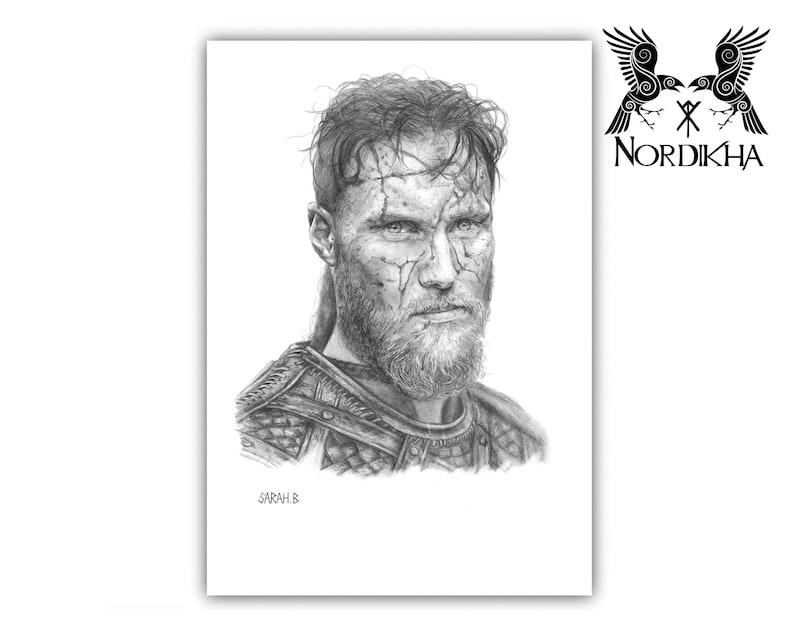 Portrait Ubbe Ragnarsson Vikings Drawing Ubbe Son of Ragnar - Etsy