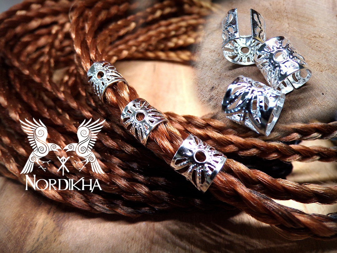 3 Viking Hair Beads, Silver EASY Opening Viking, Nordic, Celtic Hair ...