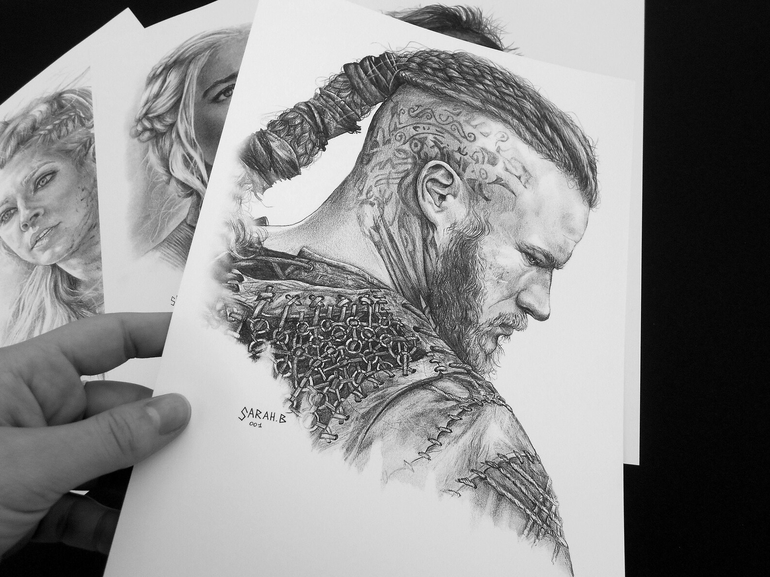 Portrait Rollo Vikings Drawing Rollo Lothbrok format A4 | Etsy