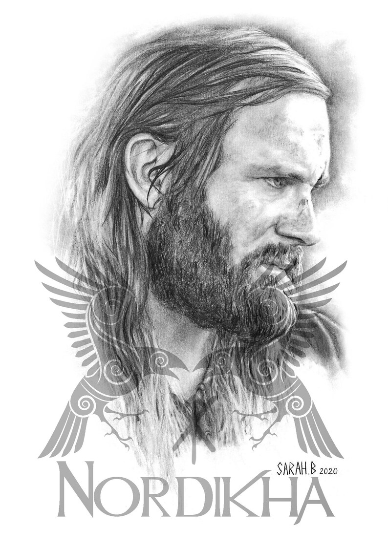 Portrait Rollo Vikings Drawing Rollo Lothbrok Format A4 - Etsy
