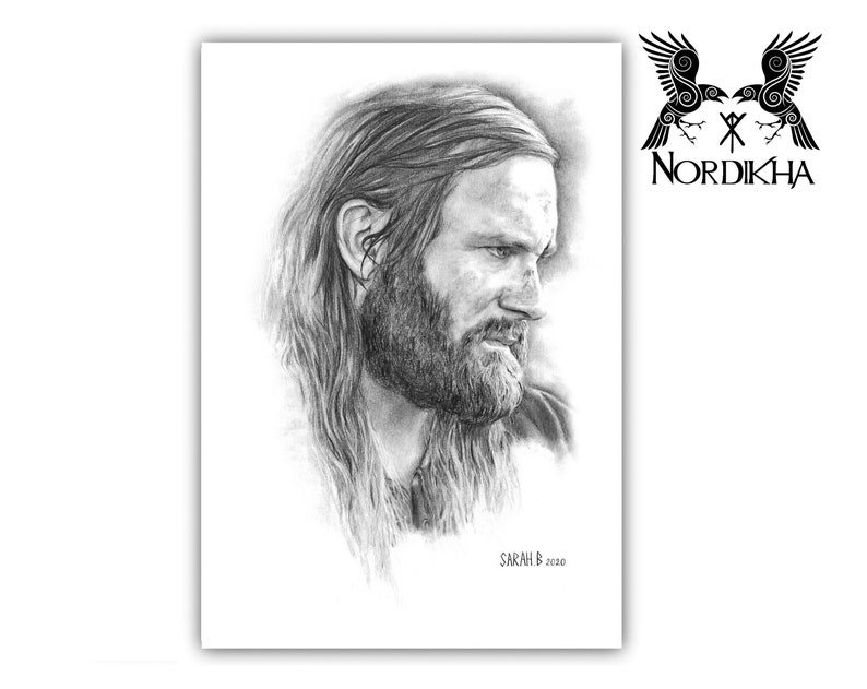 Portrait Rollo Vikings Drawing Rollo Lothbrok Format A4 - Etsy