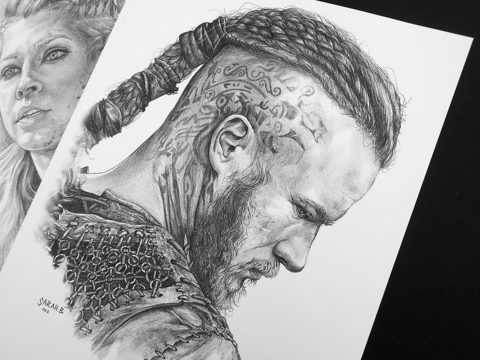 Portrait Ubbe Ragnarsson Vikings Drawing Ubbe Son of Ragnar - Etsy