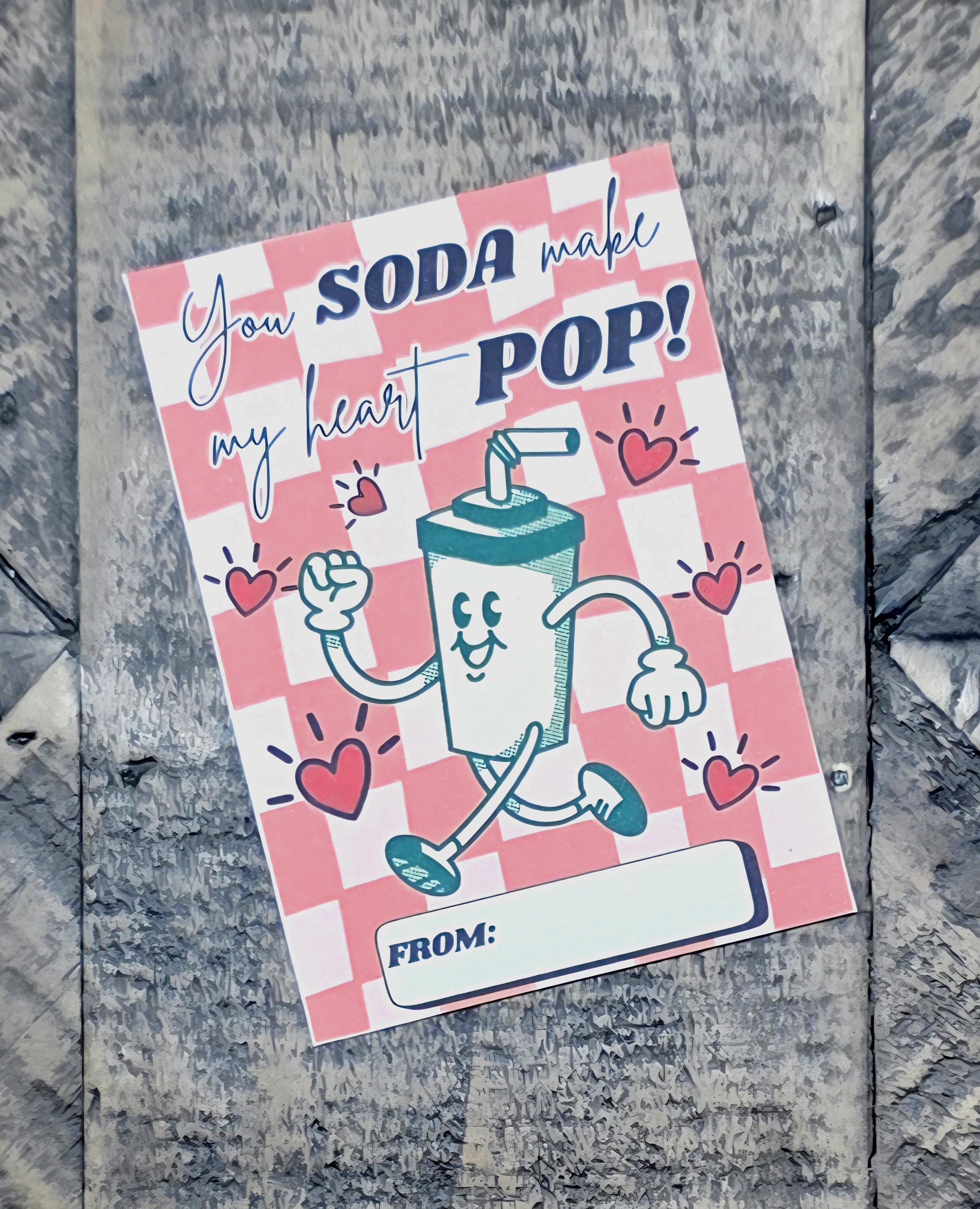 Soda Pop Printable PDF Valentine Digital Download - Etsy