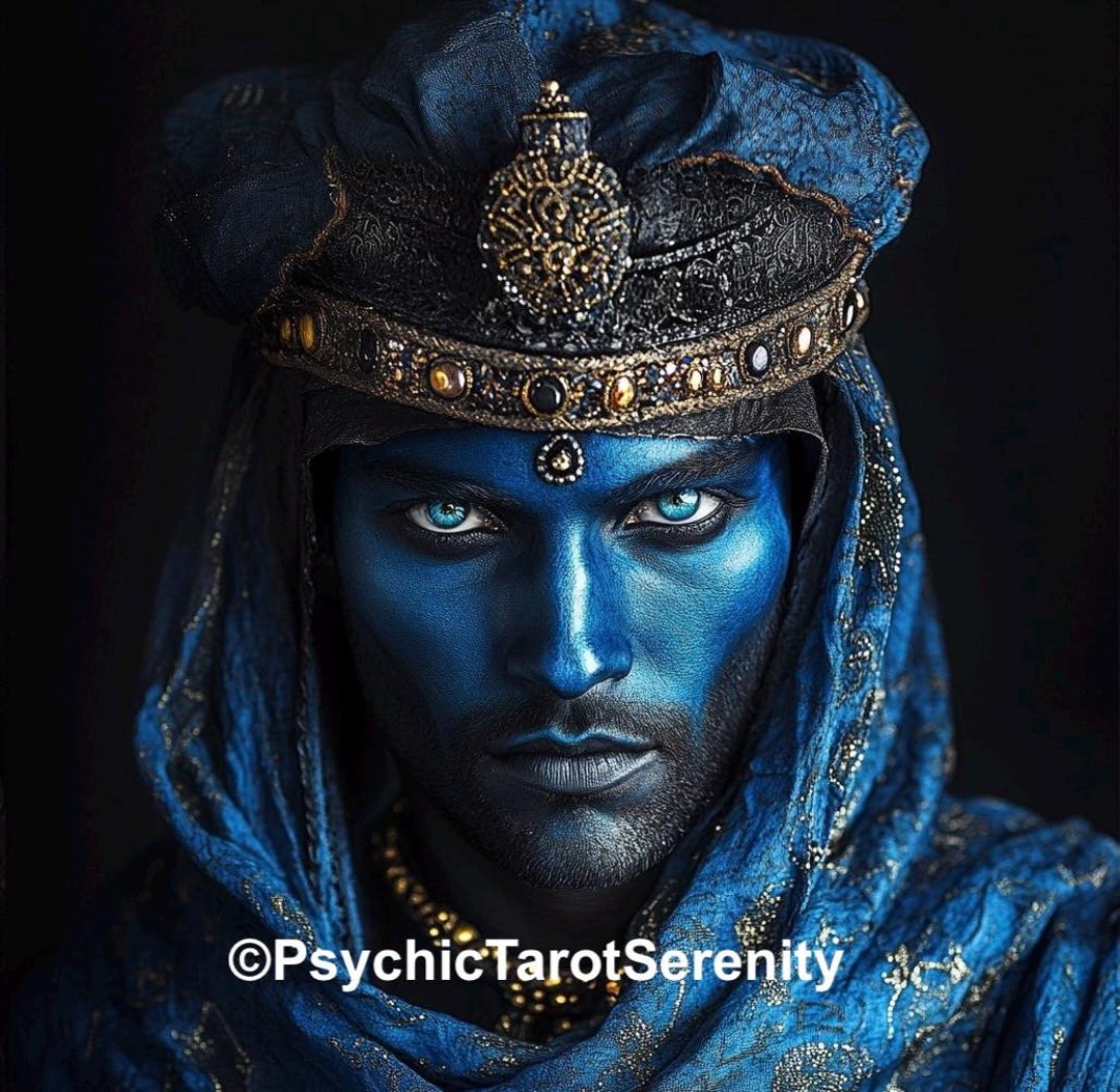 Handsome Blue Djinn King Spirit Companion Conjuring Remote Binding ...