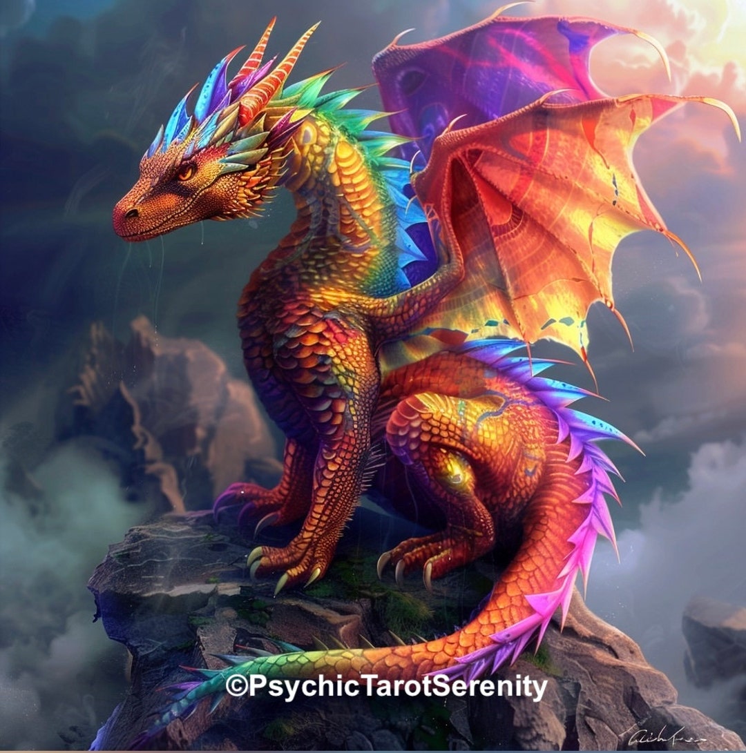 Rainbow Dragon Spirit Companion. Conjuring. Balance, Friendly, Chakra ...