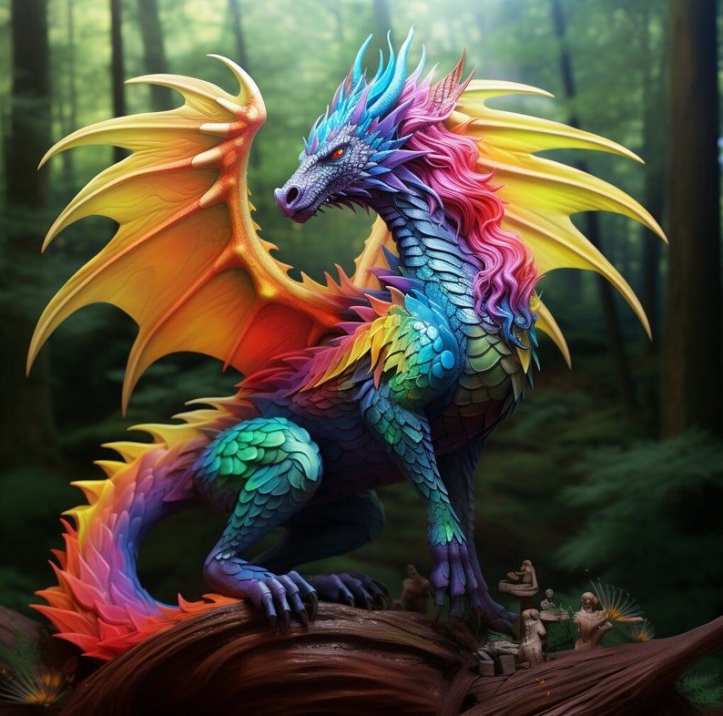 Rainbow Dragon Spirit Companion. Conjuring. Balance Friendly - Etsy