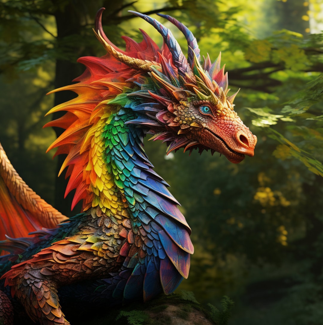 Rainbow Dragon Spirit Companion. Conjuring. Balance, Friendly, Chakra ...