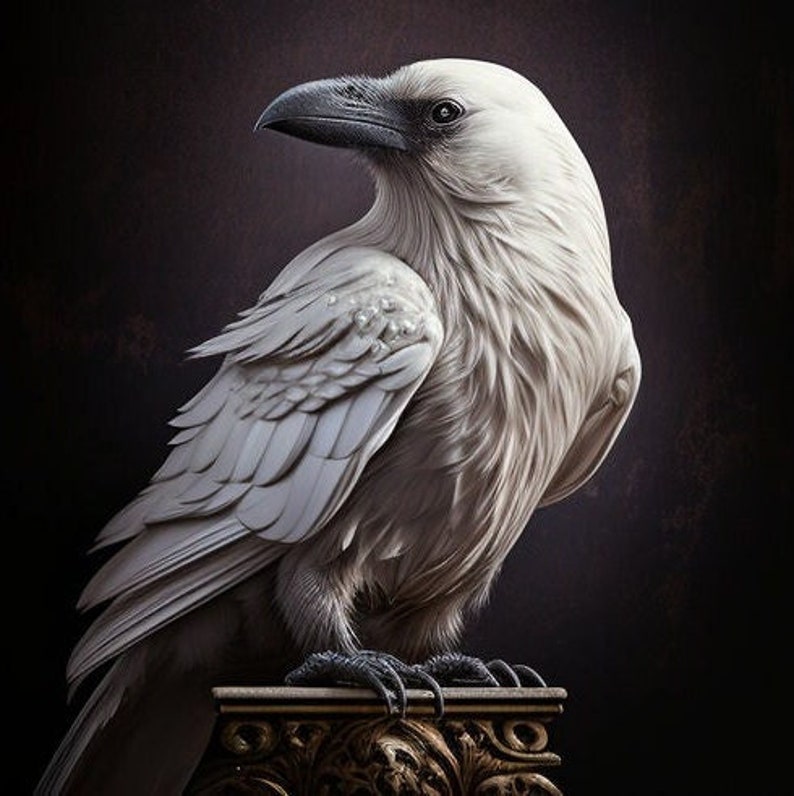 White Raven Spirit Companion - Etsy