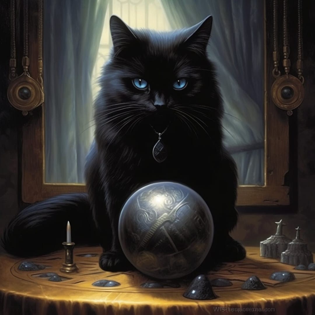 Black Cat Witches Familiar. Spirit Companion. Conjuring. - Etsy