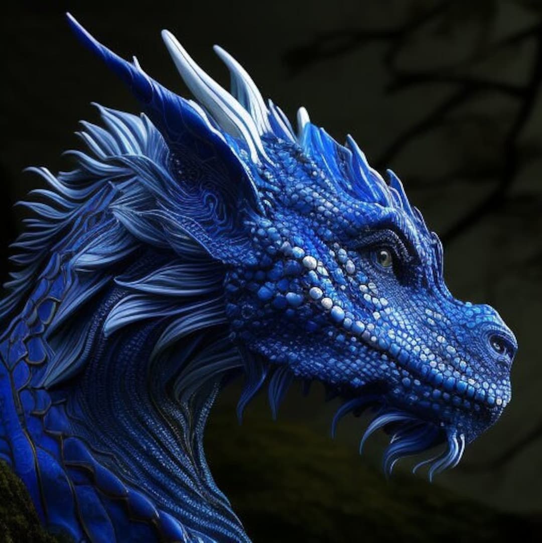 Cobalt Dragon Spirit Companion. Conjuring. Memory Enhancement. - Etsy