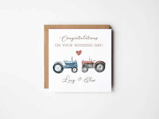 Tractor Wedding Card / Country Wedding Card / Farm Wedding / Tractor ...