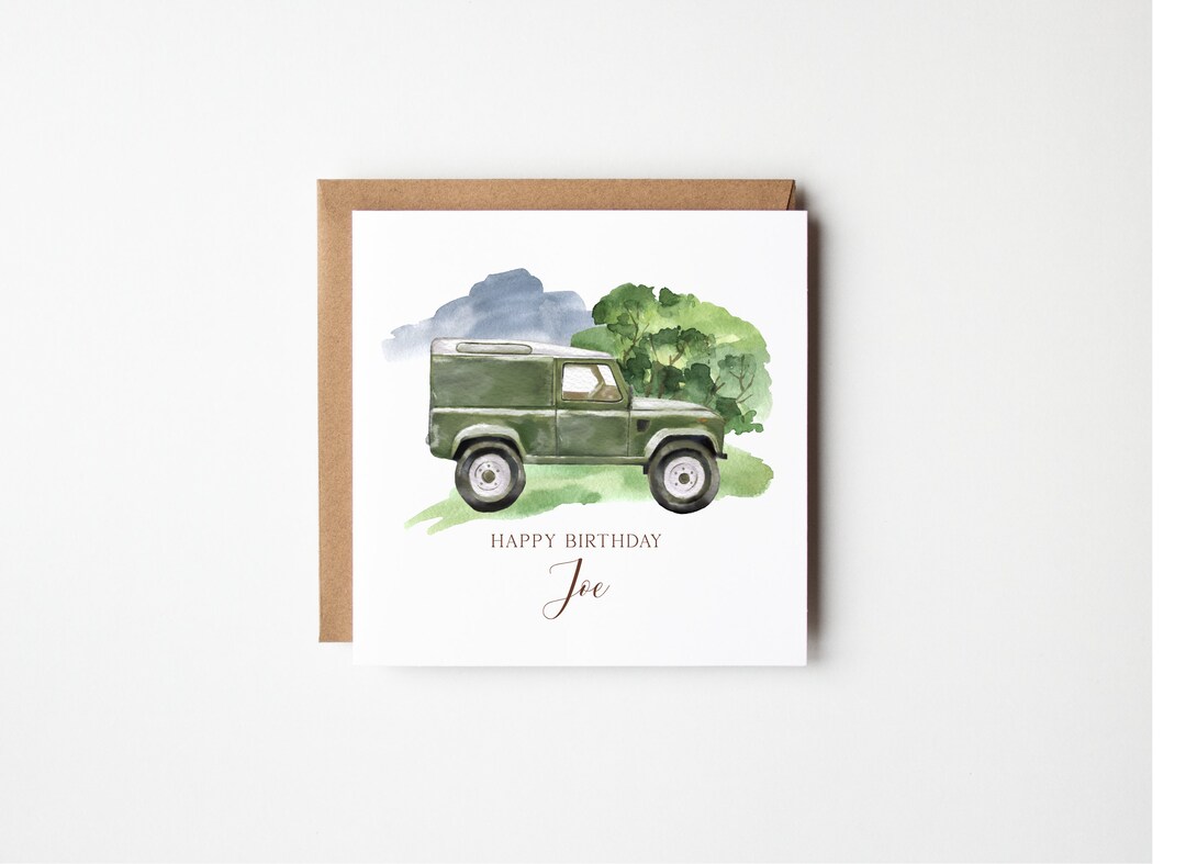 4 X 4 Birthday Card / Mens Country Birthday Card / Land Rover Card ...