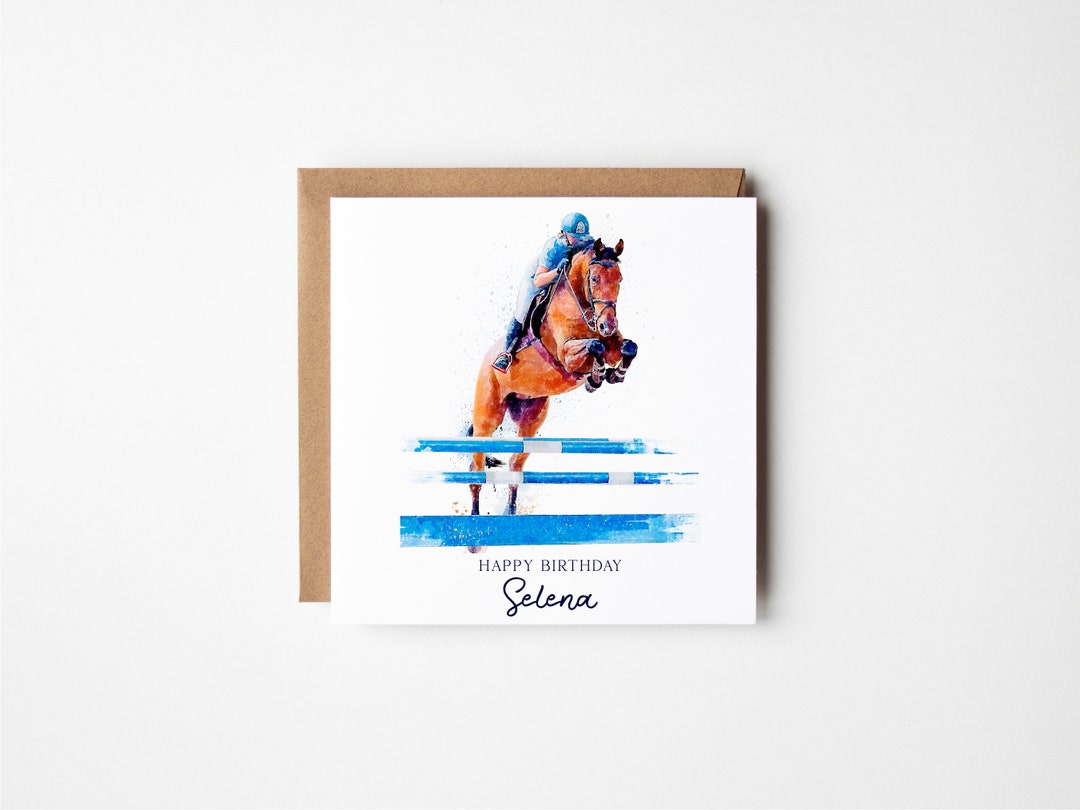 Show Jumping Horse Birthday Card Horse Card / Riding Card / Horse ...
