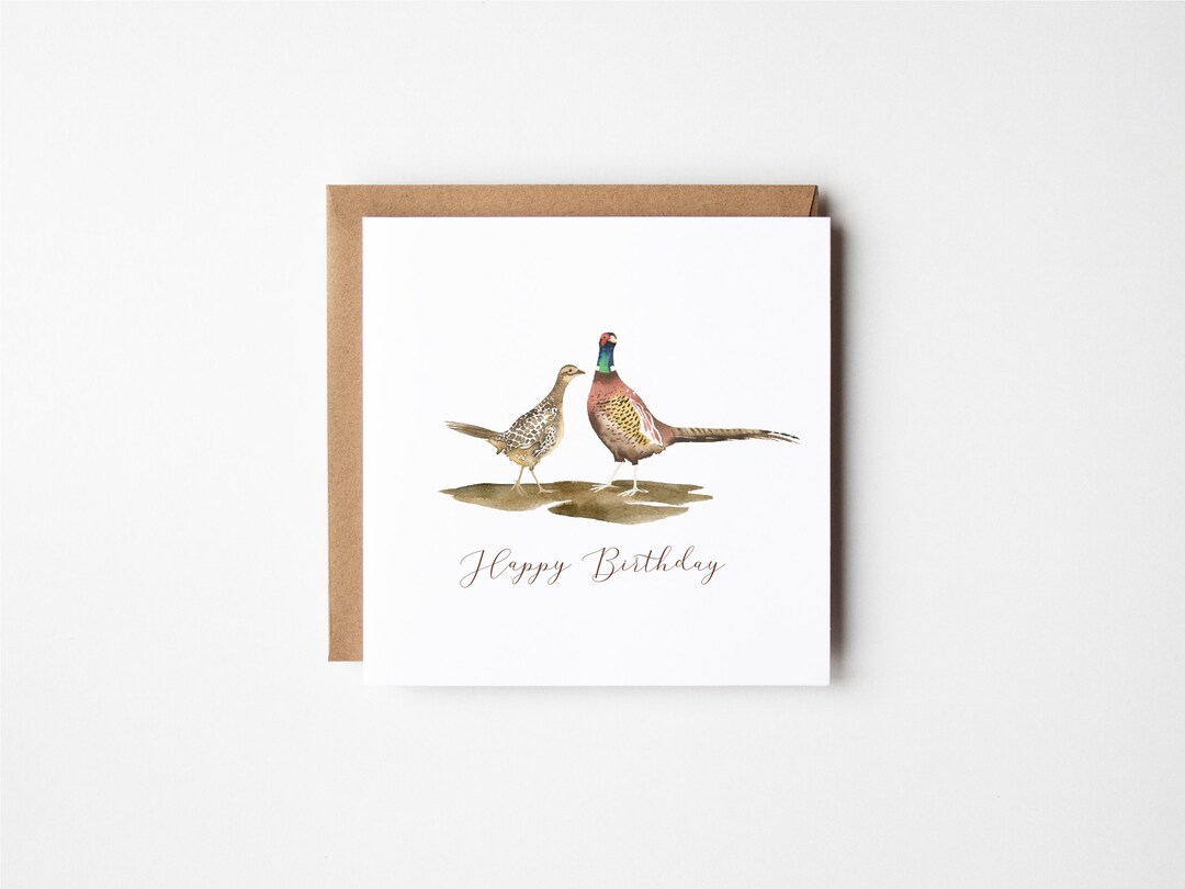 Pheasant Birthday Card / Country Birthday Card / Game Keepers Birthday ...