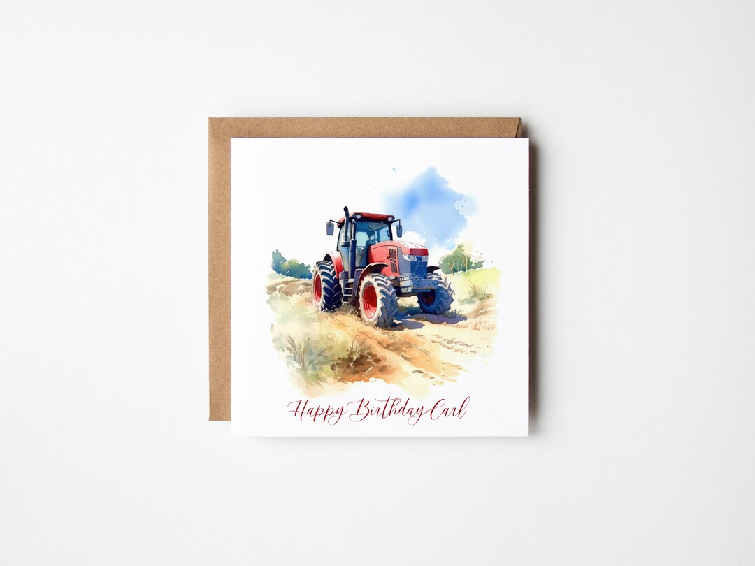 Mens Tractor Birthday Card / Case Tractor Card / Red Tractor - Etsy