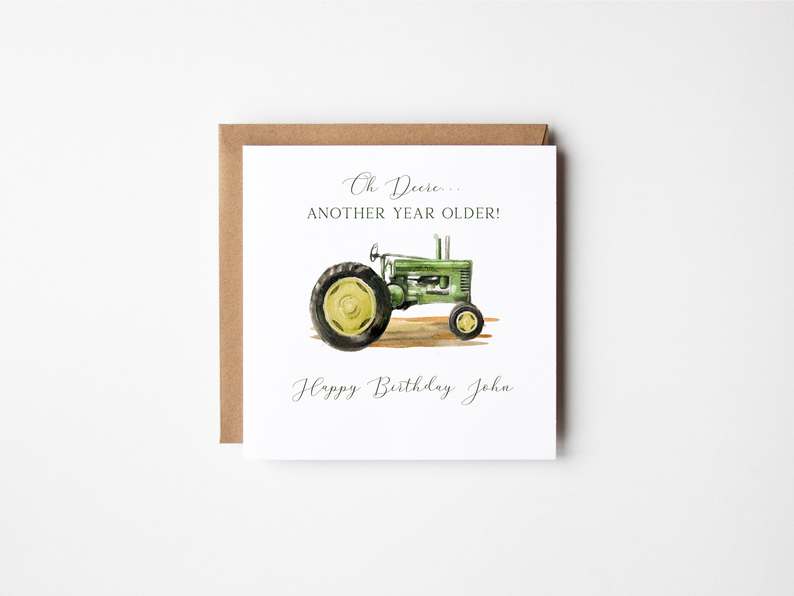 John Deere Tractor Birthday Card / Farmers Birthday Card / Green ...