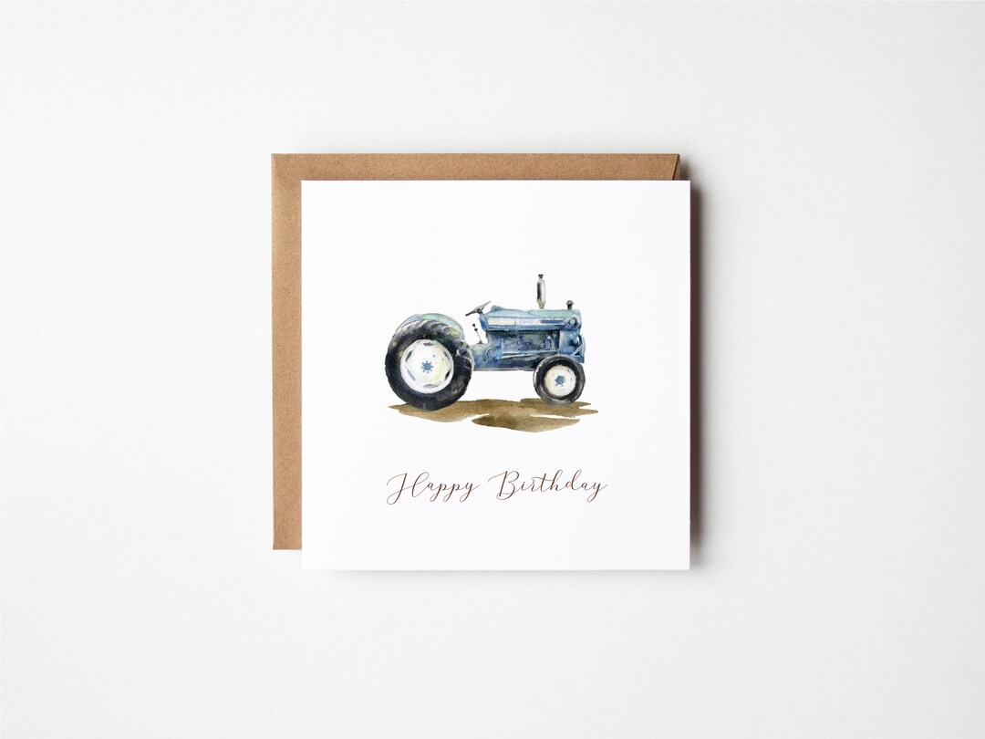 Ford Blue Tractor Birthday Card / Farmers Birthday Card / Boys Birthday ...