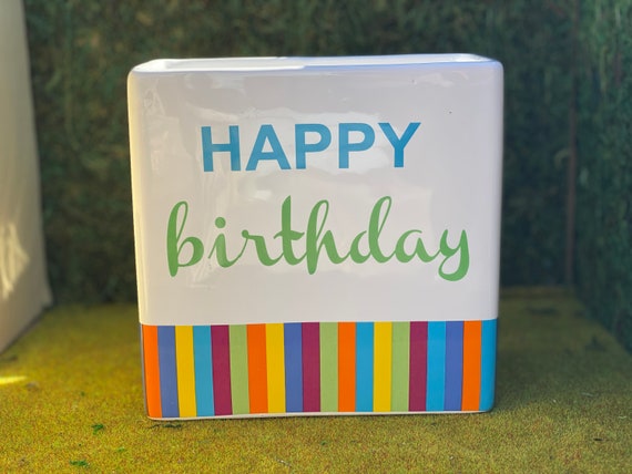 Ceramic Happy Birthday Planters | Etsy