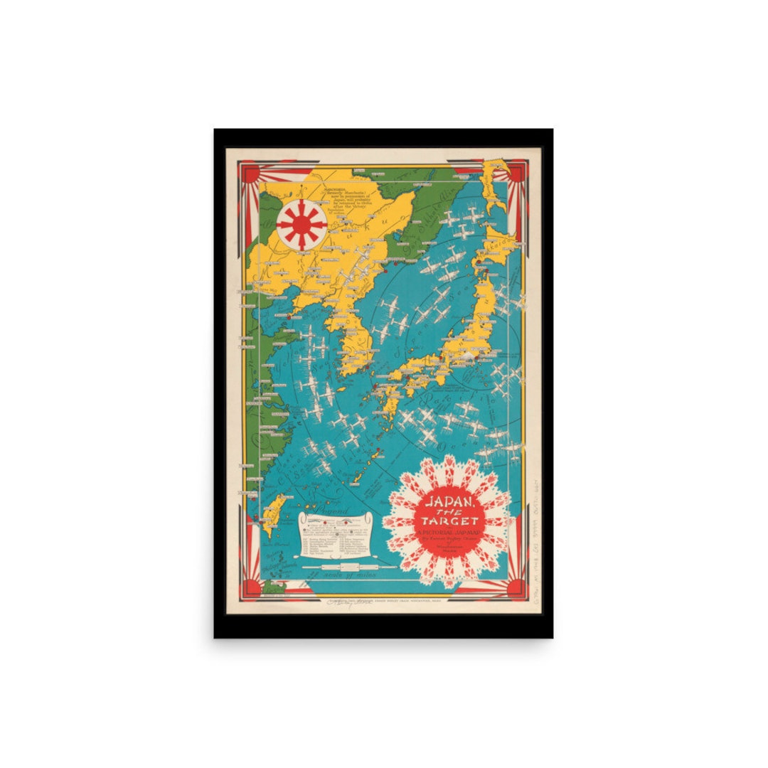 1943 Japan the Target WW2 Propaganda Map Vintage Retro Poster Print - Etsy