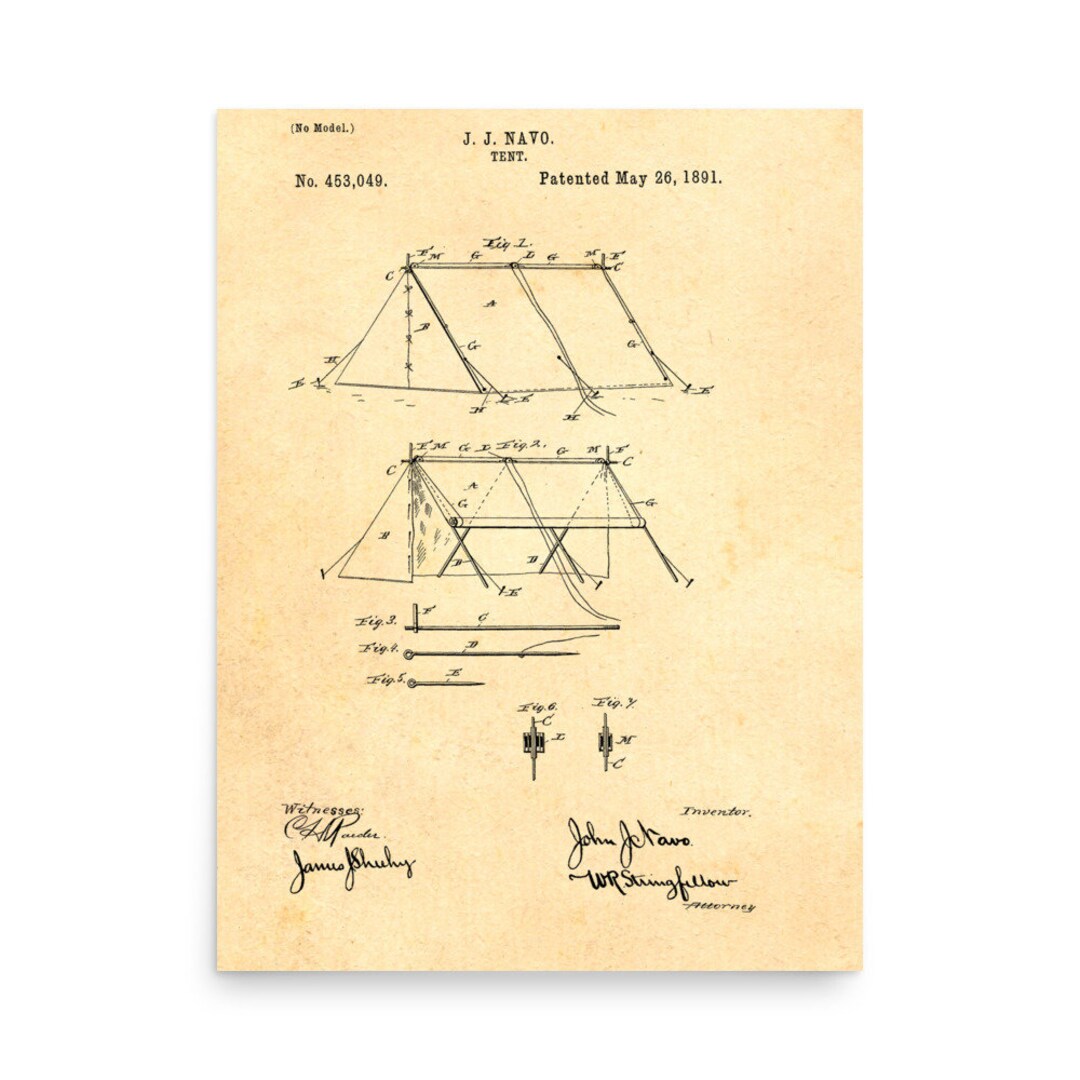 Vintage Tent Retro Patent Poster - Etsy