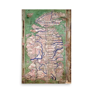 Ancient Medieval Map of Britain 1250 Vintage Poster Print - Etsy