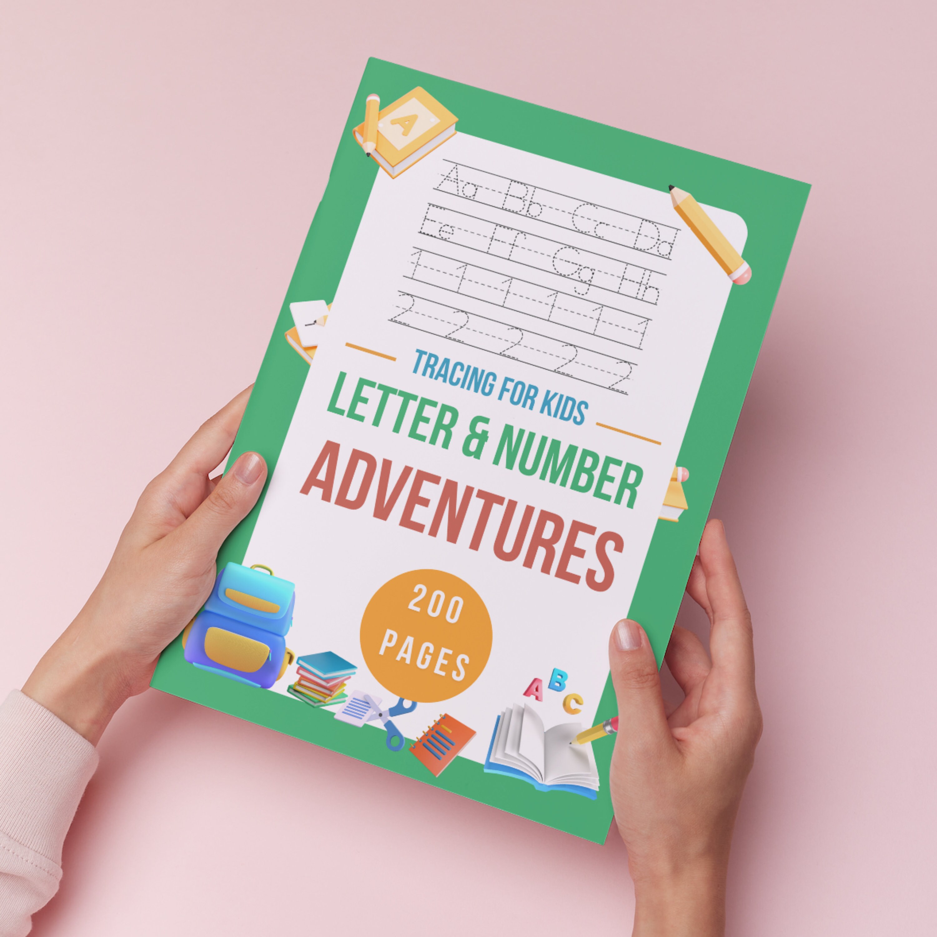 Letter & Number Adventures: Tracing for Kids I Preschool Worksheet 200 ...