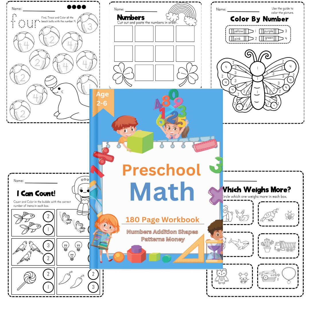 Preschool Math Worksheet for Kids 180 Pages - Etsy