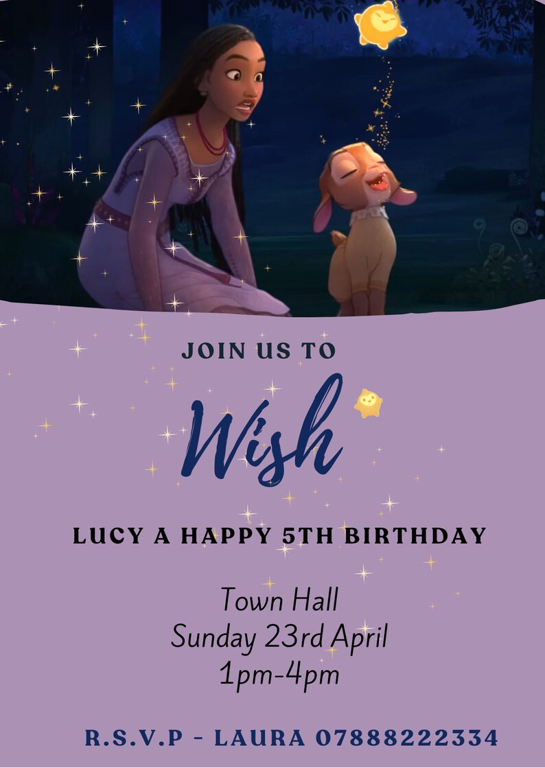 Editable Wish Birthday Party Invitation Template Digital Download Girls ...